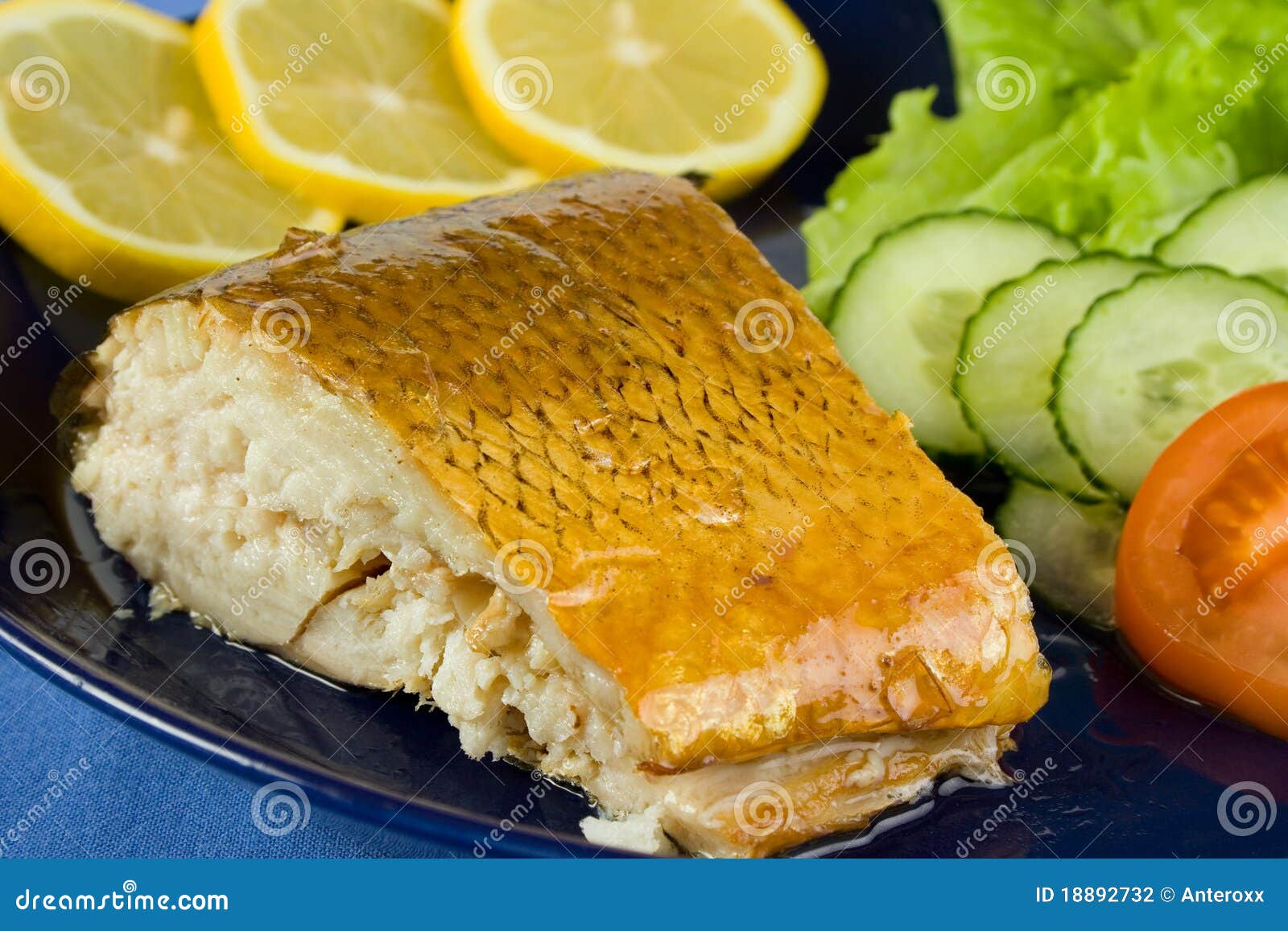 Smoked whitefish, closeup stock photo. Image of dish - 18892732