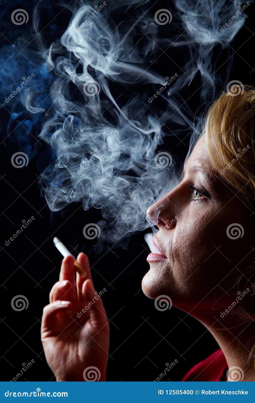 Smoker with cigarette stock photo. Image of head, night - 12505400