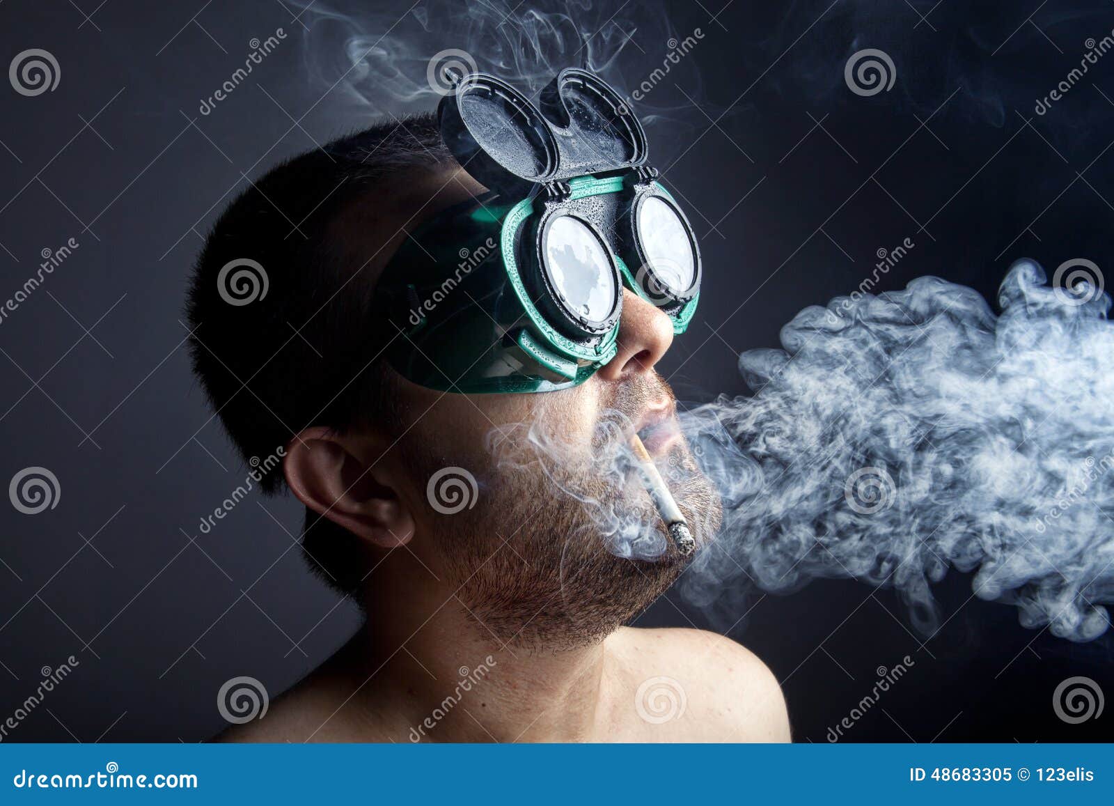 Smoker Man stock image. Image of looking, smoking, glass - 48683305