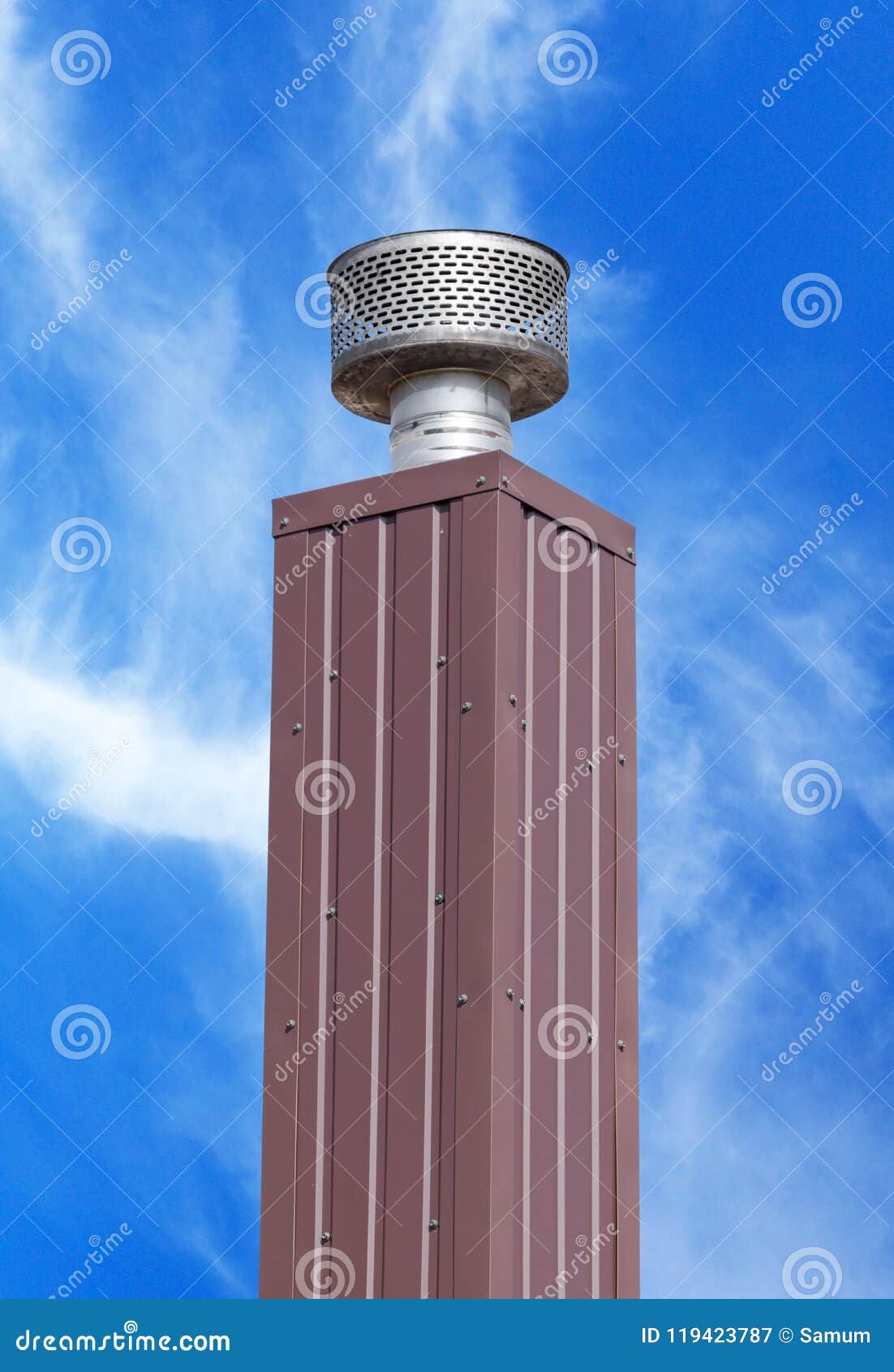 Smokestack on Background of Sky Stock Image - Image of pump, steel ...