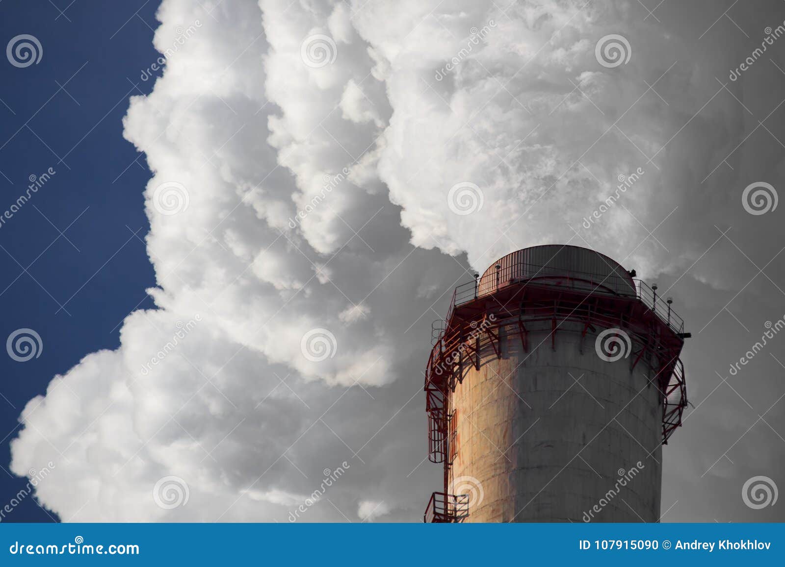 Smokestack Pollution in the Air Stock Photo - Image of building, fuel ...