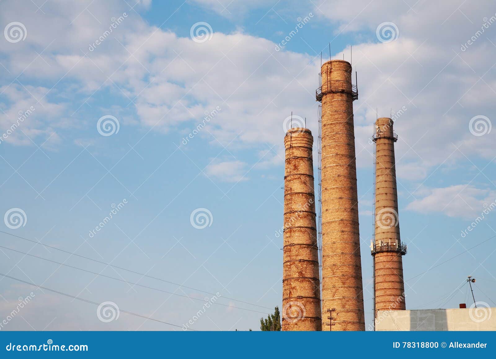 Smokestacks stock photo. Image of factory, manufacturing - 78318800
