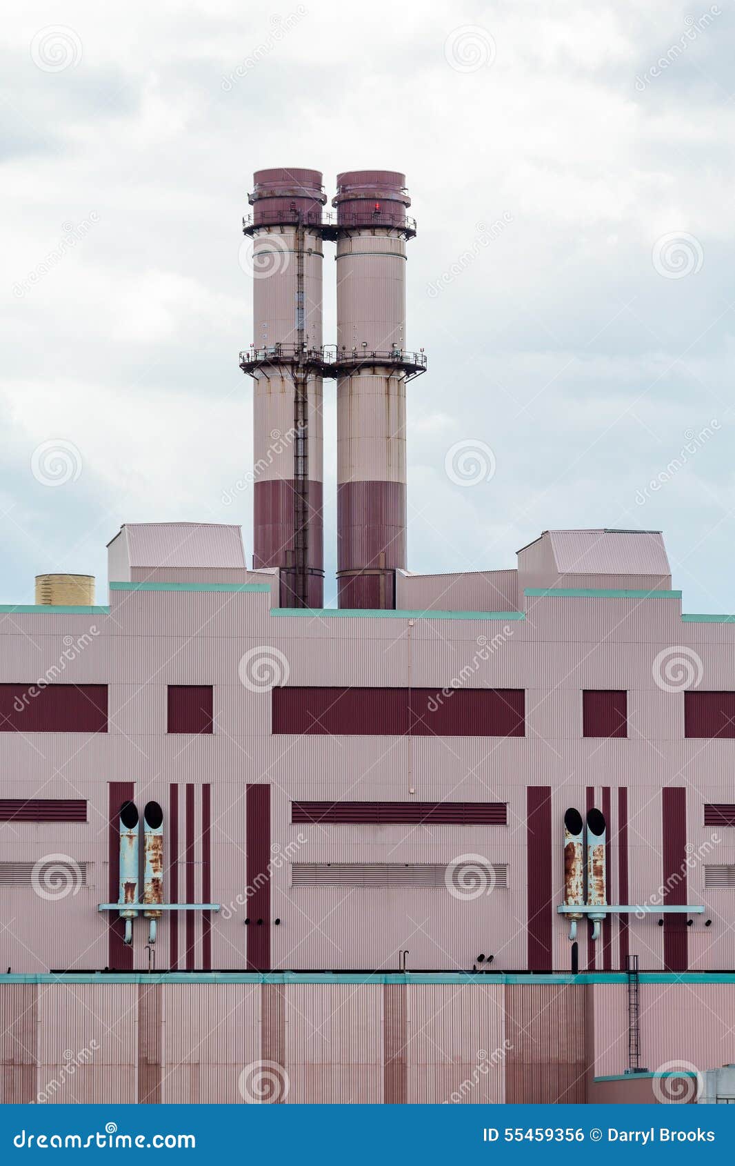 Smokestacks on Power Plant stock photo. Image of boston - 55459356