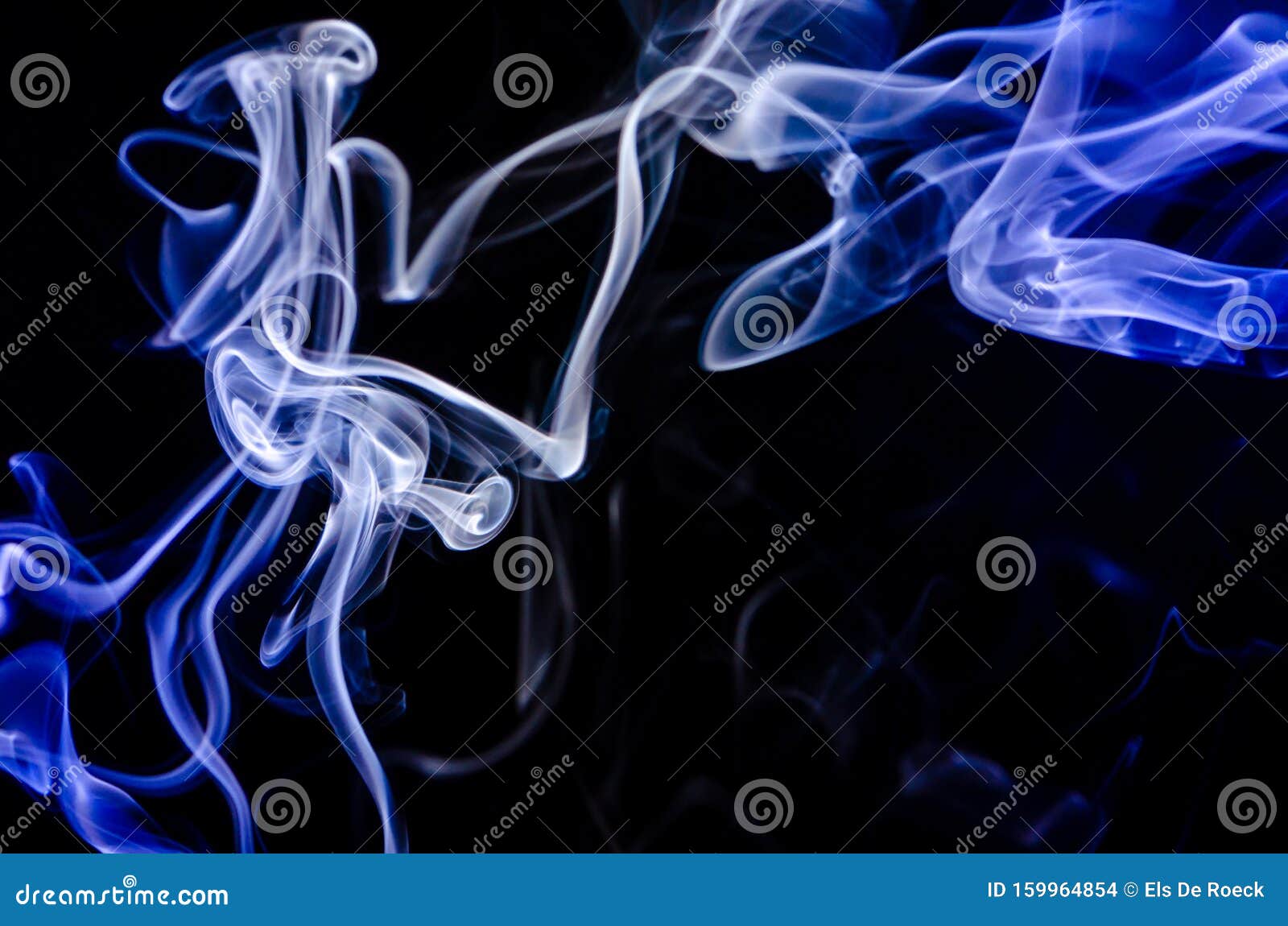 Smoke Dancing in Blue Colours Stock Photo - Image of elegant, fume ...