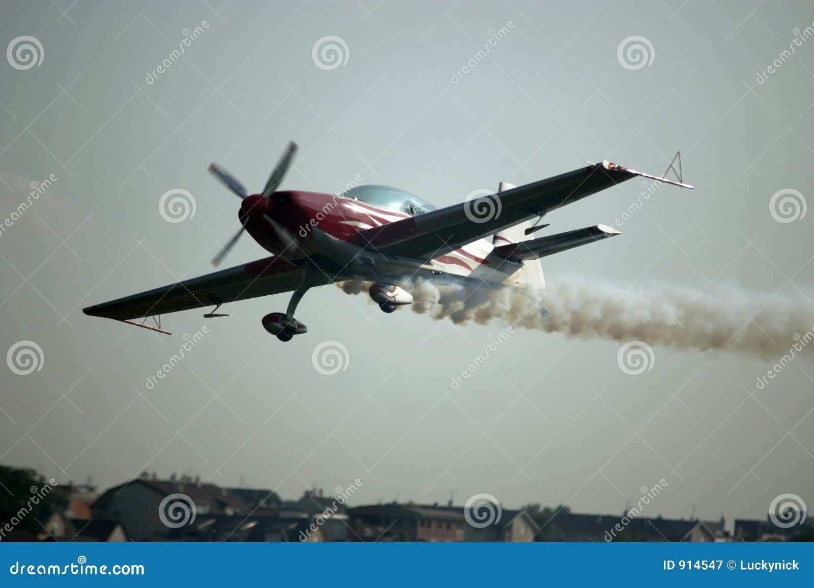 SMOKING AIRCRAFT stock image. Image of show, motion, flying - 914547