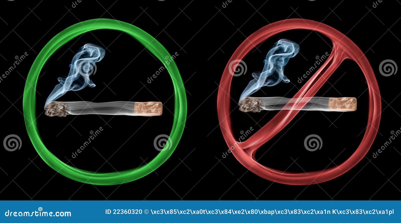 Smoking Allowed and Forbidden Stock Illustration - Illustration of ...