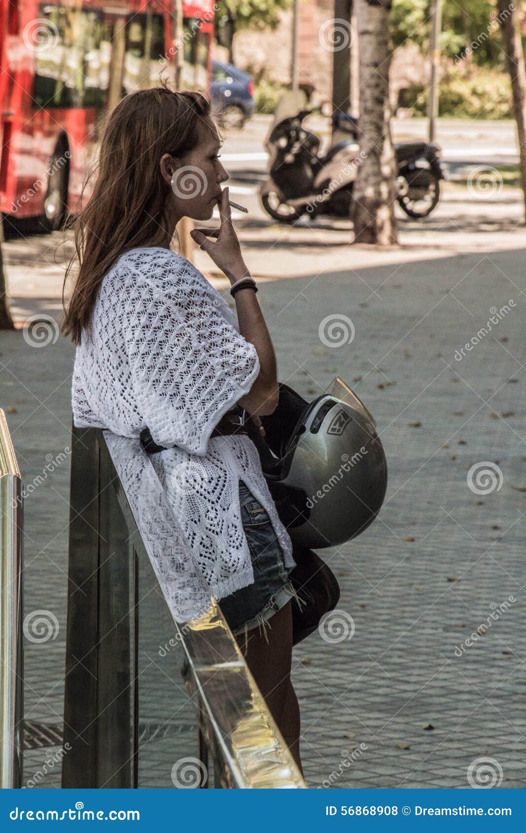 Smoking alone editorial stock photo. Image of alone, girl - 56868908