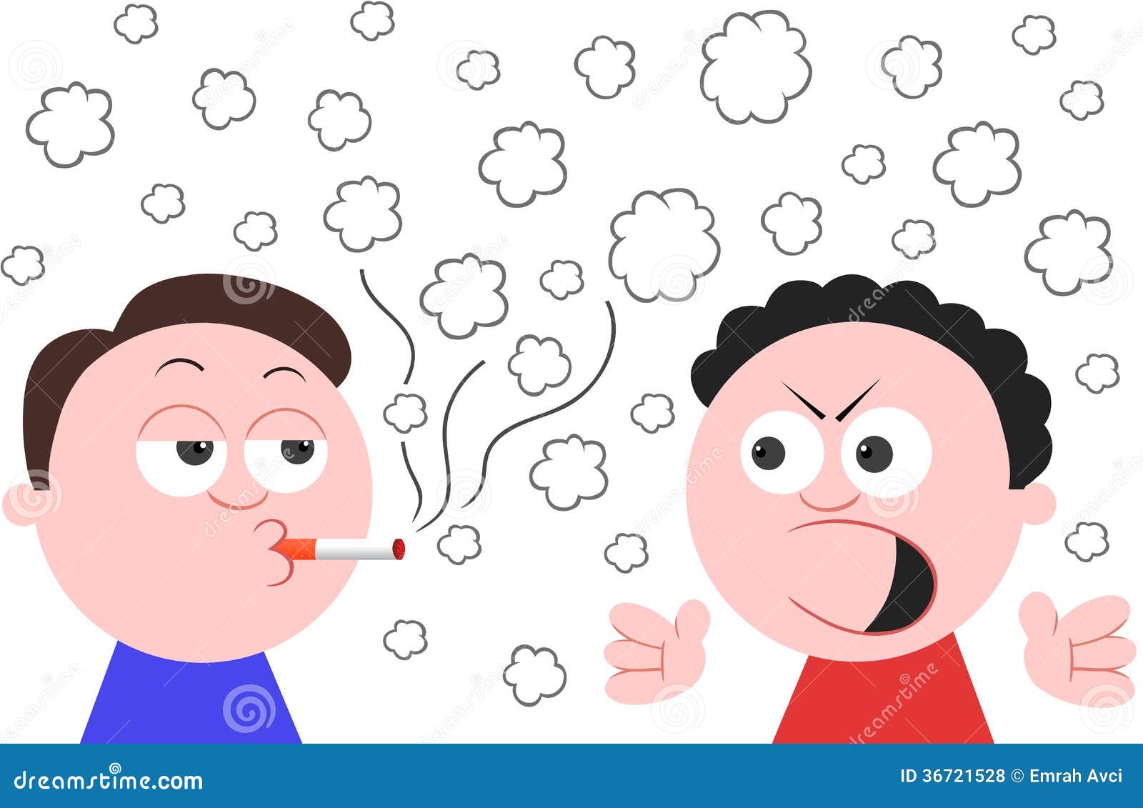 Smoking and Another Man Angry Stock Illustration - Illustration of ...