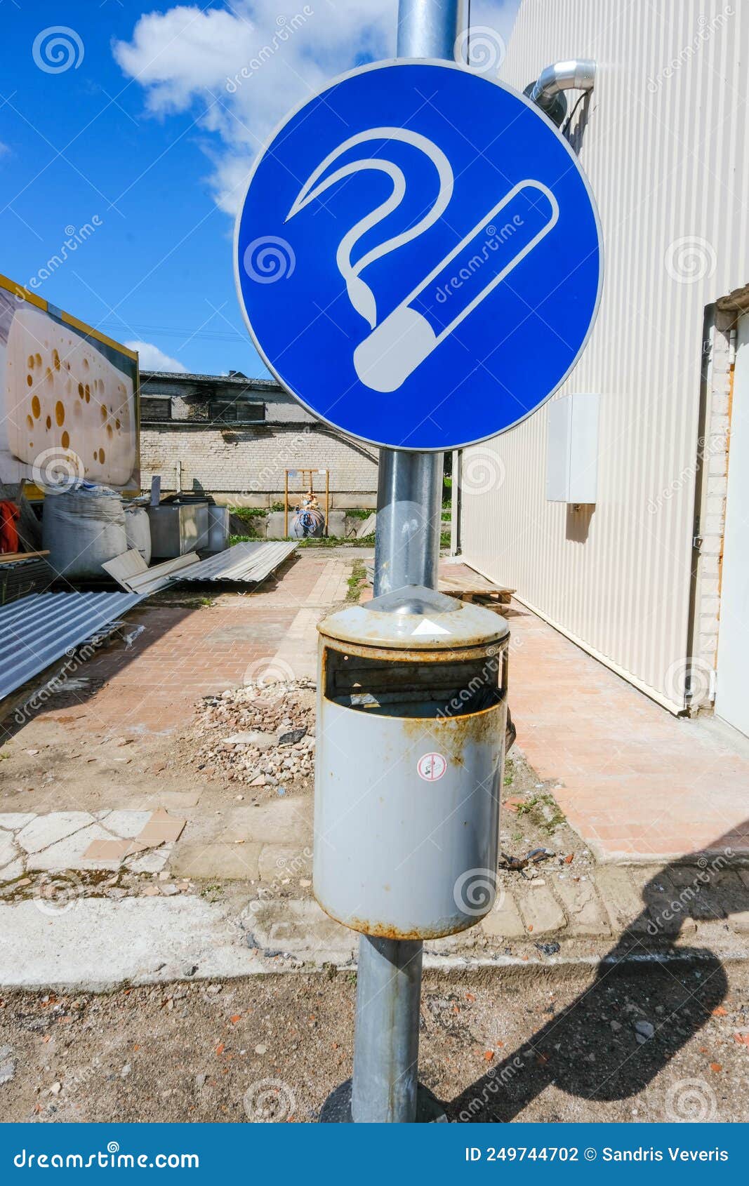 Smoking Area Blue Sign. Designated Smoking Area Stock Photo - Image of ...