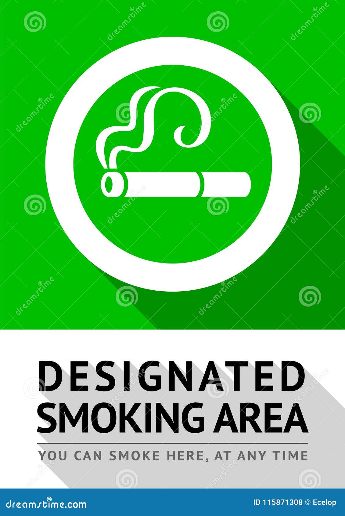 Smoking area poster stock vector. Illustration of cigarette - 115871308