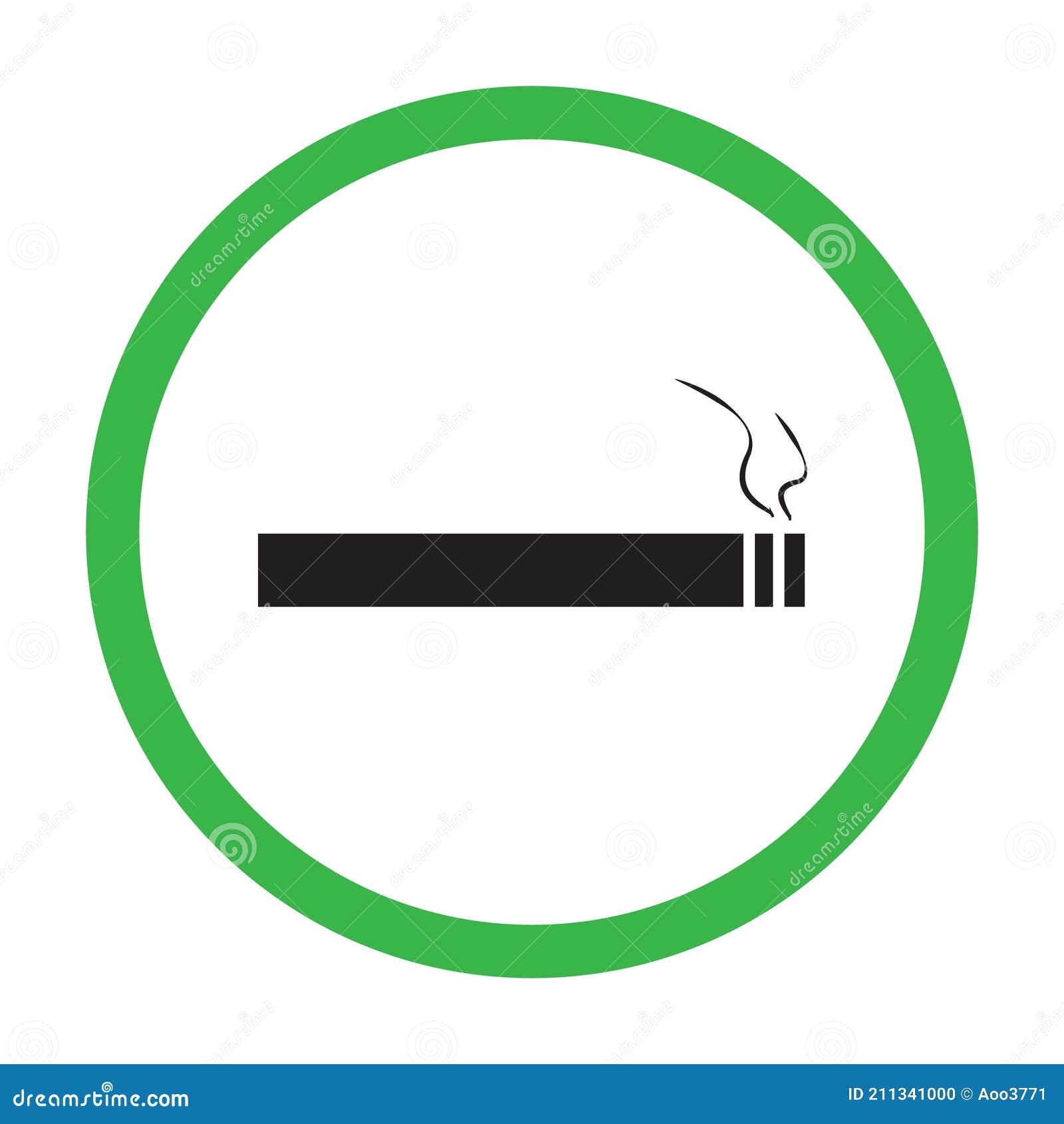 Smoking Area Sign Icon on White Background Vector Stock Illustration ...