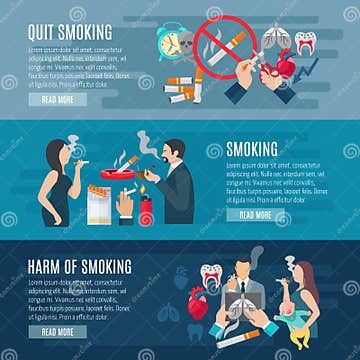 Smoking Banner Set stock vector. Illustration of death - 60750334