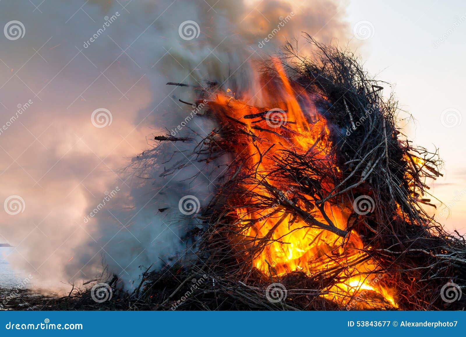 Smoking bonfire stock image. Image of smoke, lake, festival - 53843677