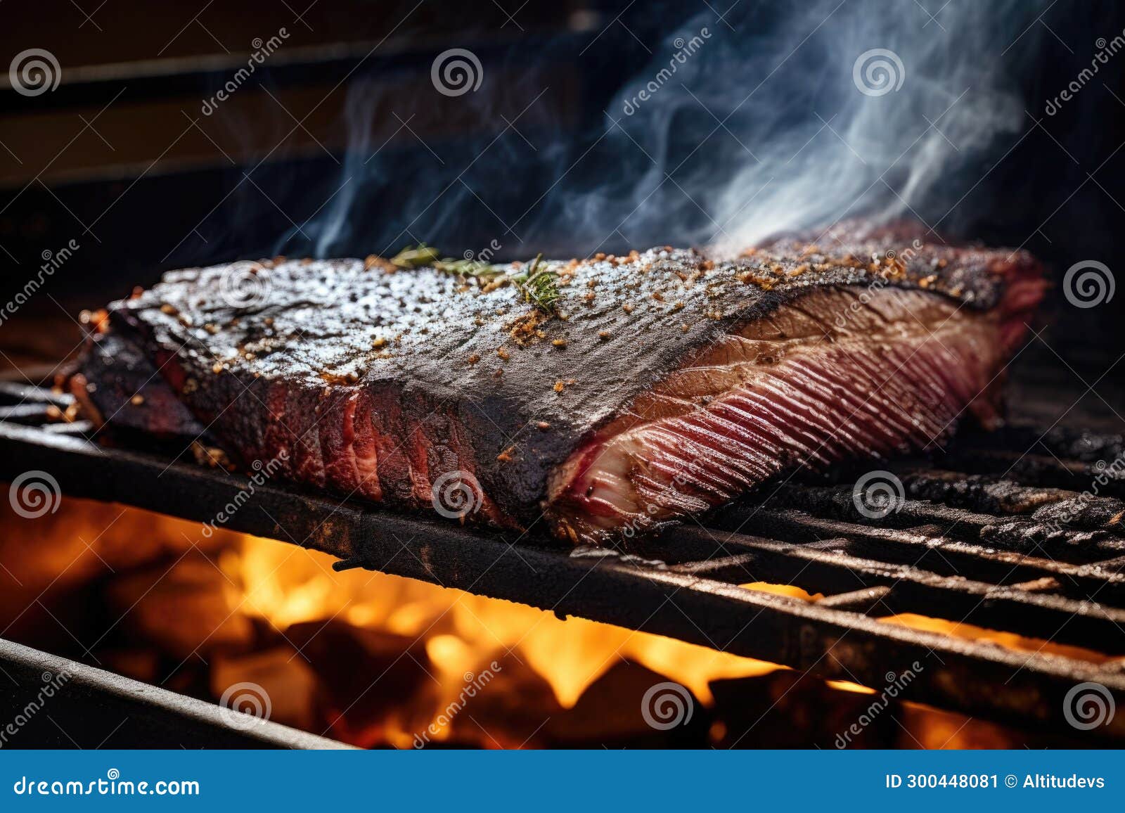 Smoking Brisket on a Barbecue Pit Stock Image - Image of brisket ...