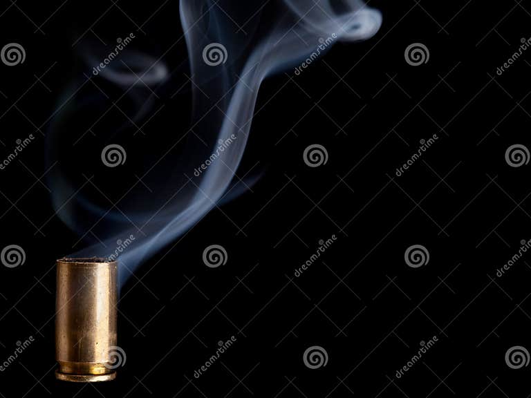 Smoking bullet casing stock image. Image of smoke, black - 23153025
