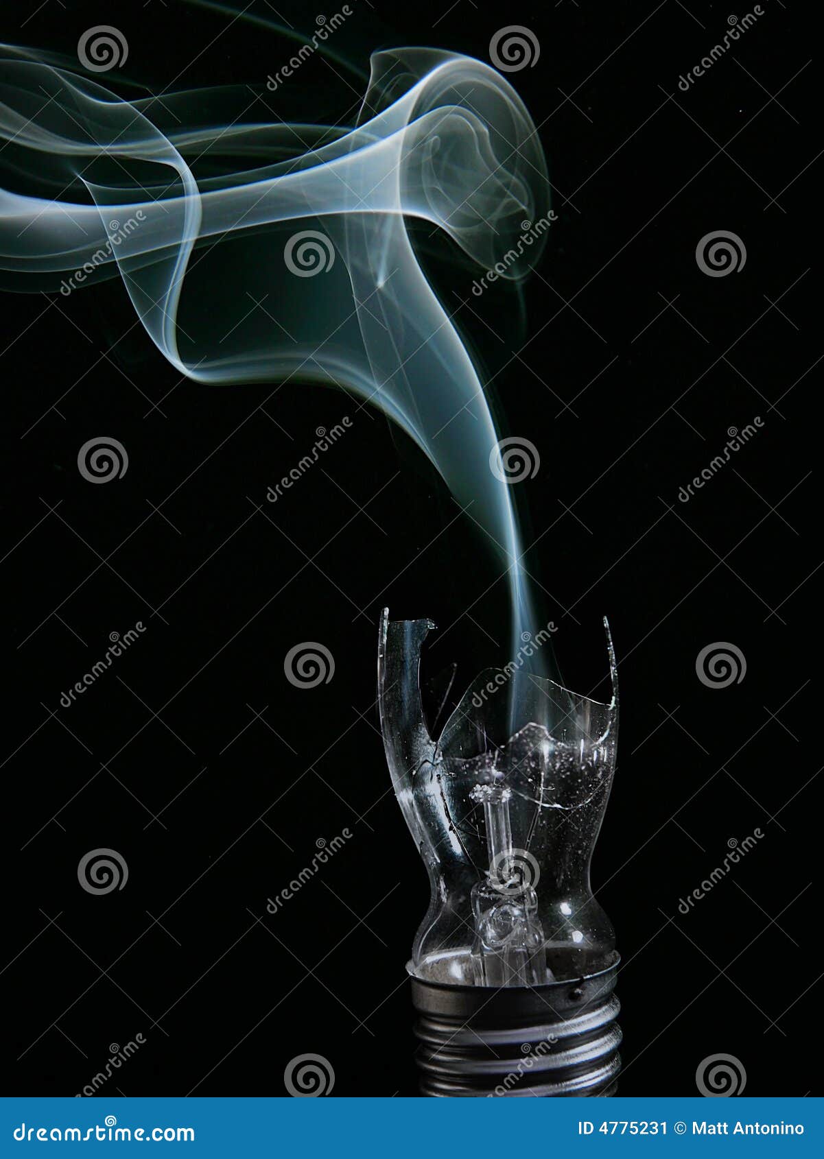 Smoking busted lightbulb stock image. Image of intelligence - 4775231