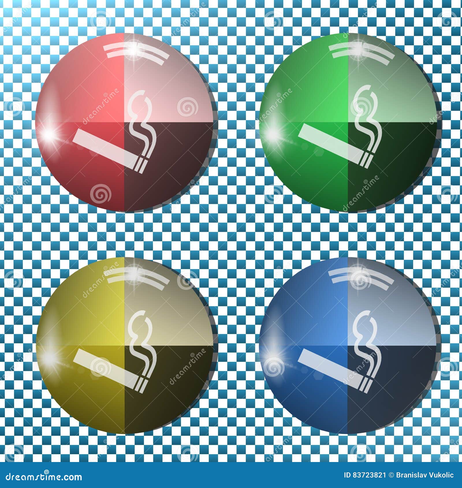 Smoking Button,icon, Sign, 3D Illustration Stock Illustration ...