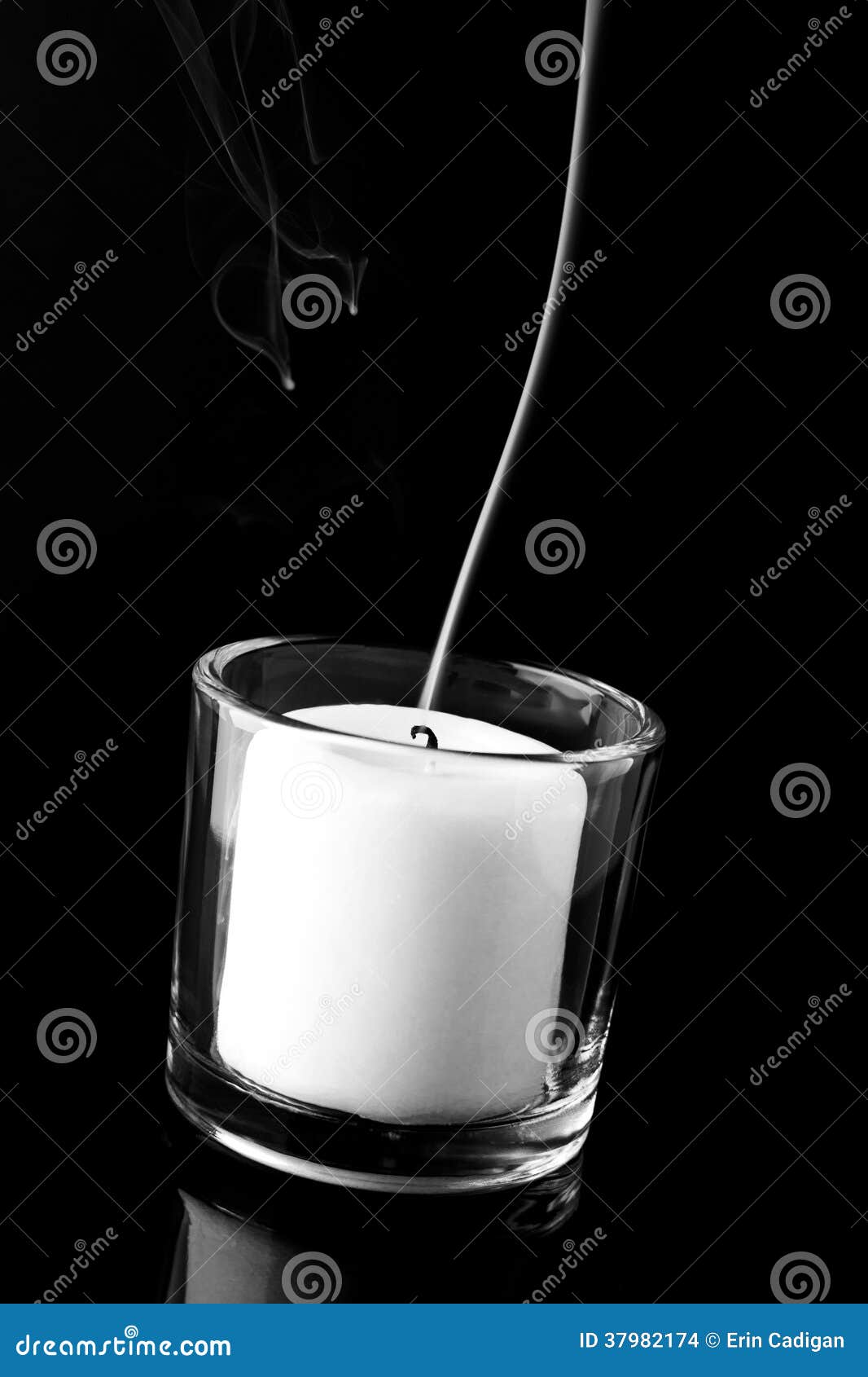 Smoking Candle stock photo. Image of flame, romantic - 37982174