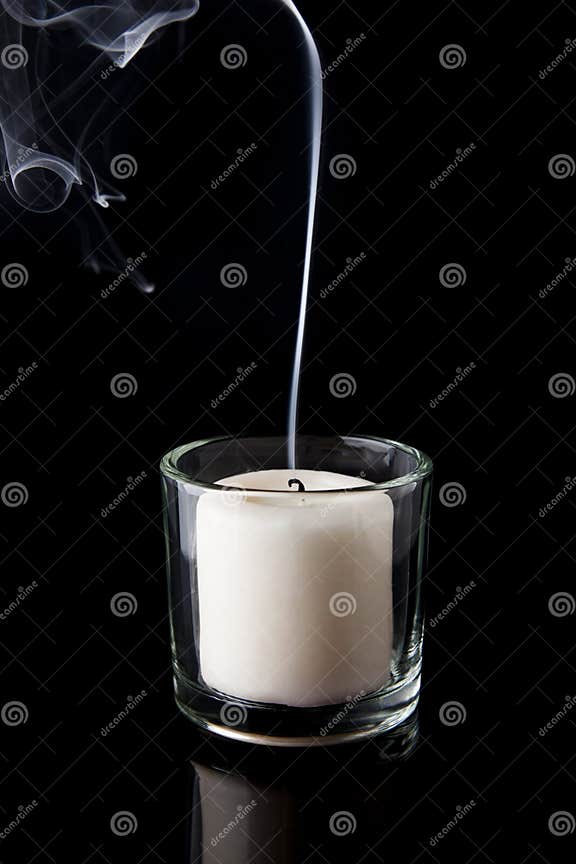 Smoking Candle stock photo. Image of blown, rising, burn - 37982182