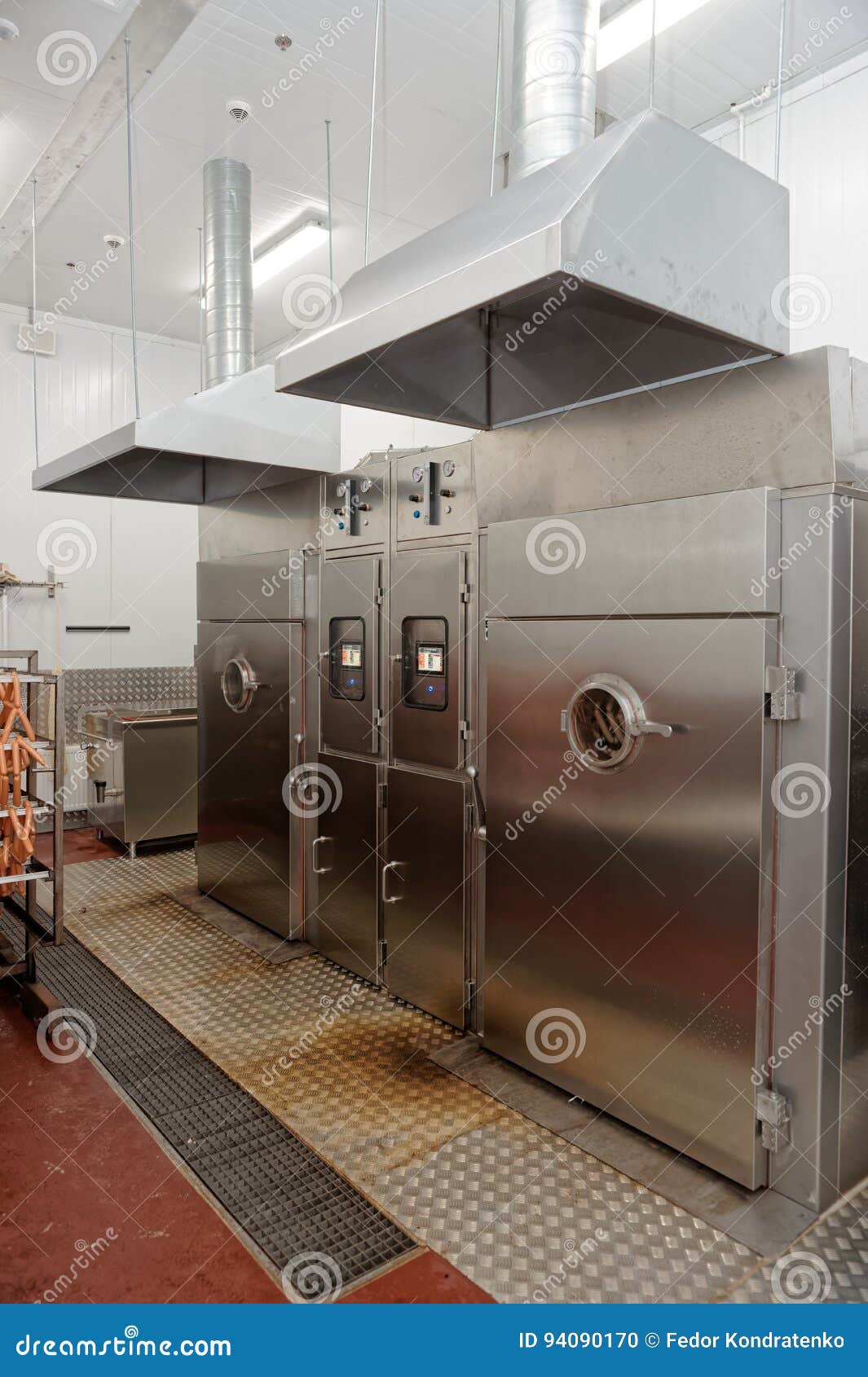Smoking Chambers on Food Processing Plant Stock Photo - Image of meat ...