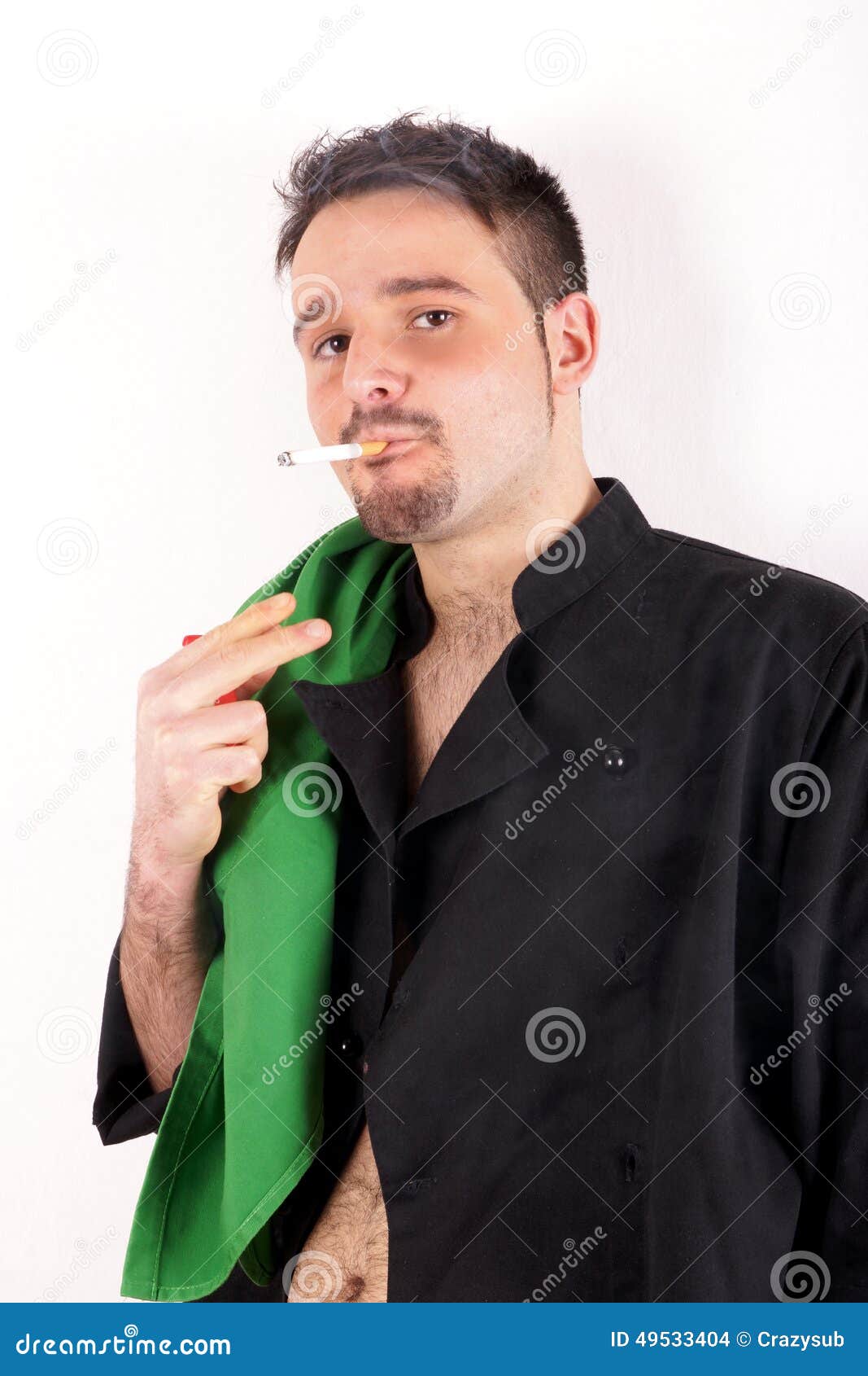 Smoking Chef stock photo. Image of relax, caucasian, work - 49533404