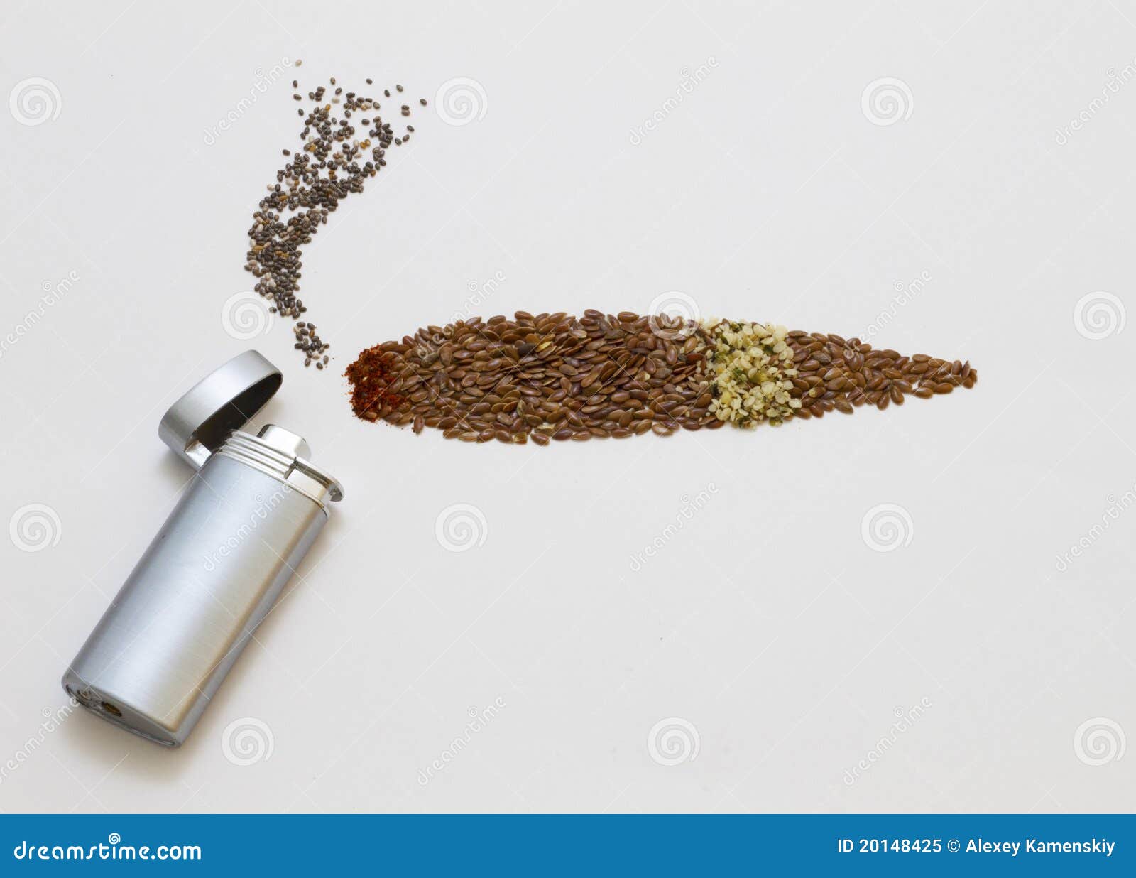Smoking Chia Heap and Flax Seeds Sigar Stock Image - Image of ...