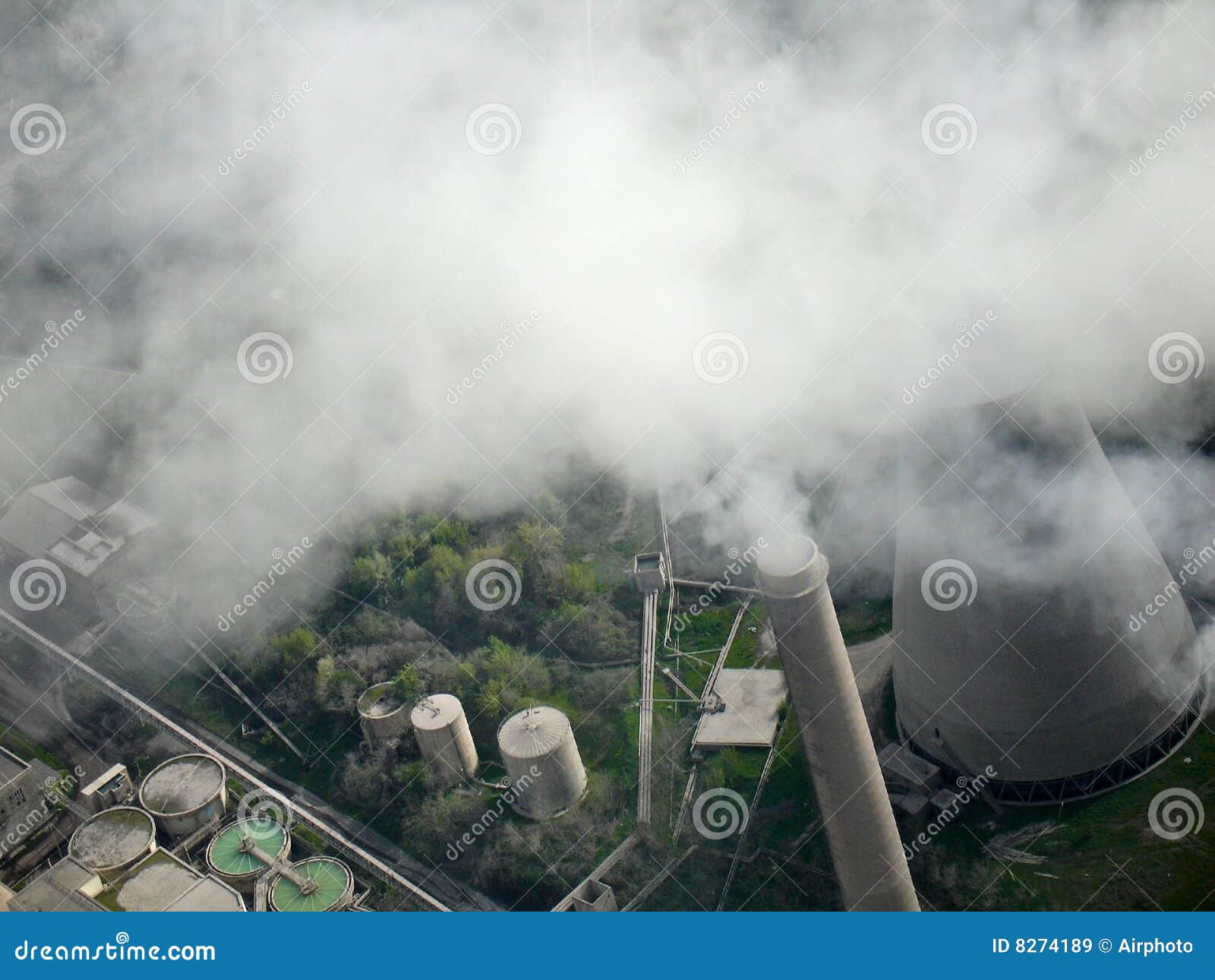 Smoking Chimney, Aerial View Stock Image - Image of energy, power: 8274189