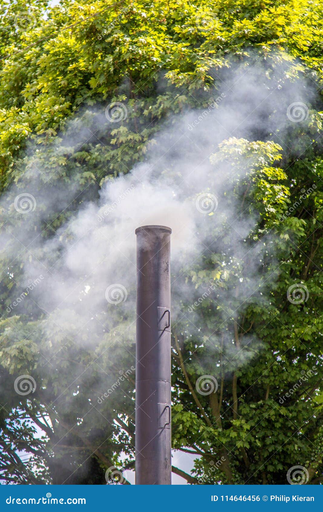 Smoking Chimney from Steam Engine Stock Photo - Image of wood, stack ...