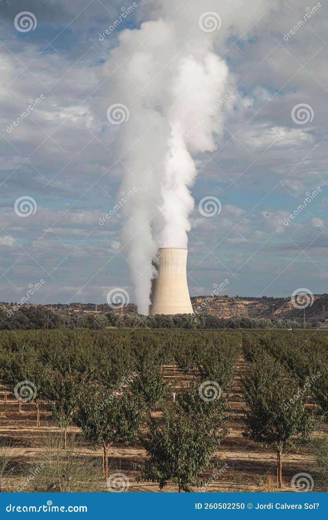Smoking Chimney of a Thermal Plant in Operation Stock Photo - Image of ...