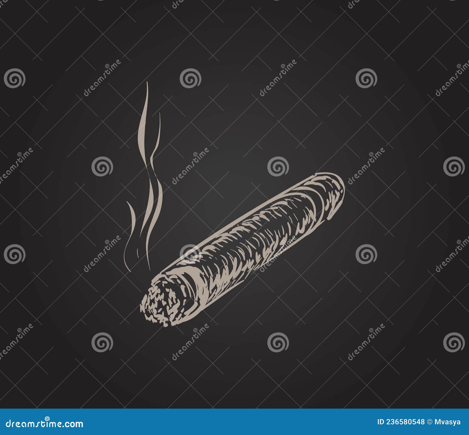 Smoking Cigar Hand Drawn Sketch Vector Illustration. Stock Vector ...