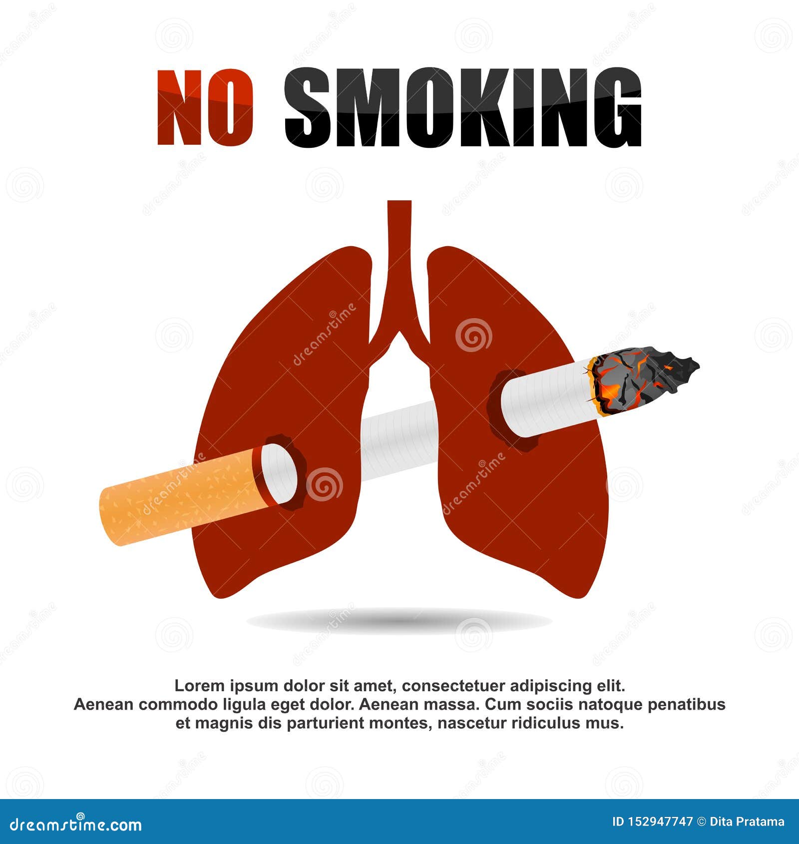 Smoking Cigarette Ban Banner. Stock Illustration - Illustration of ...