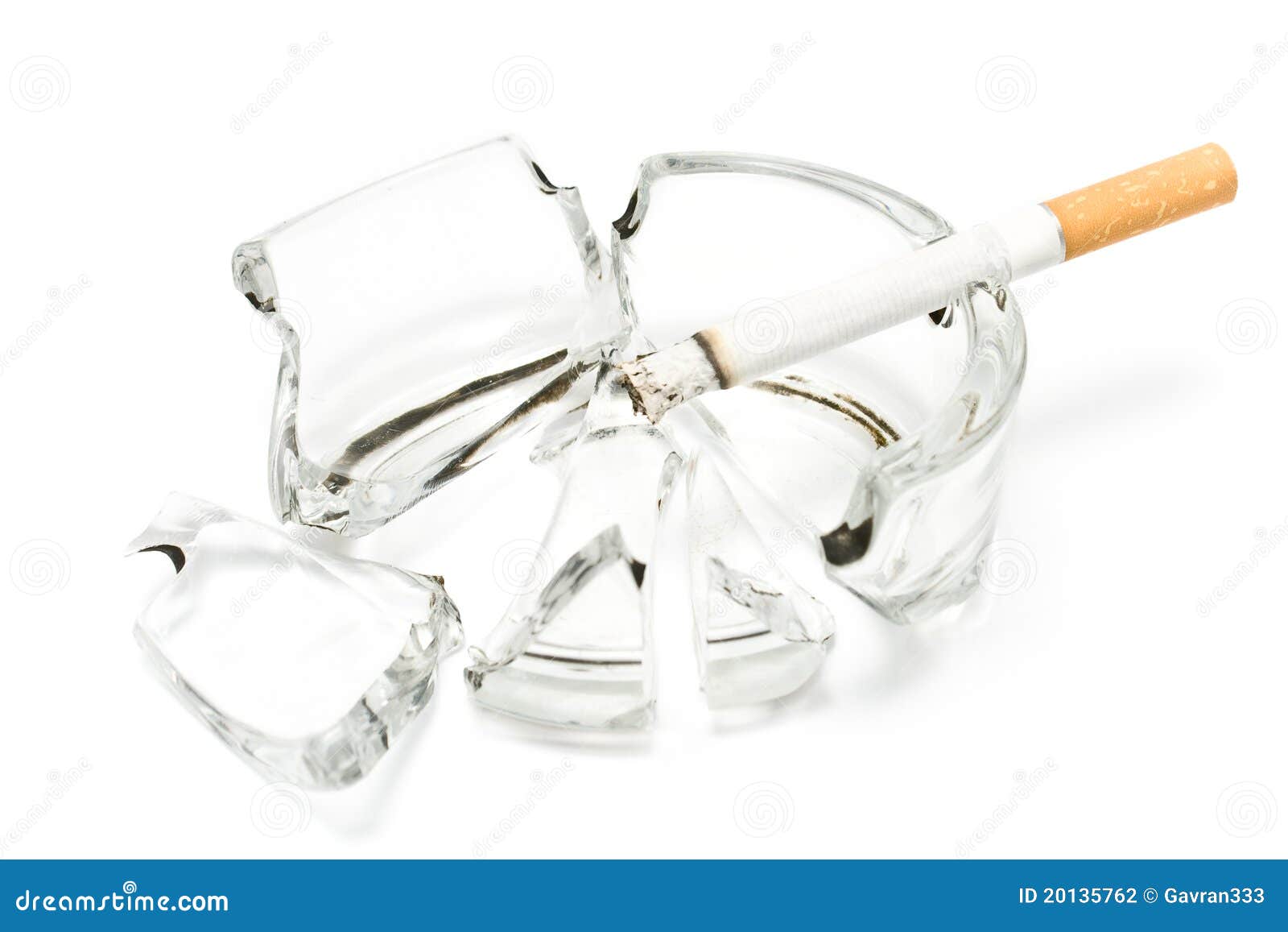 Smoking Cigarette in Broken Glass Ashtray Stock Photo - Image of macro ...