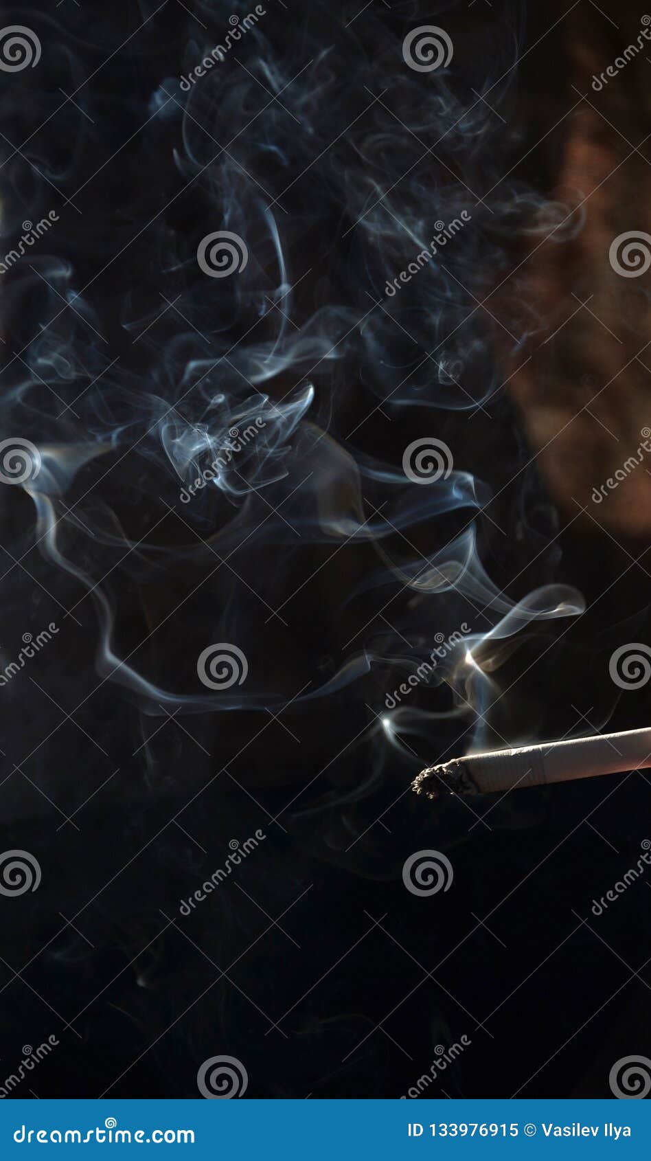 Smoking Cigarette in the Dark. Stock Image - Image of cigarette ...
