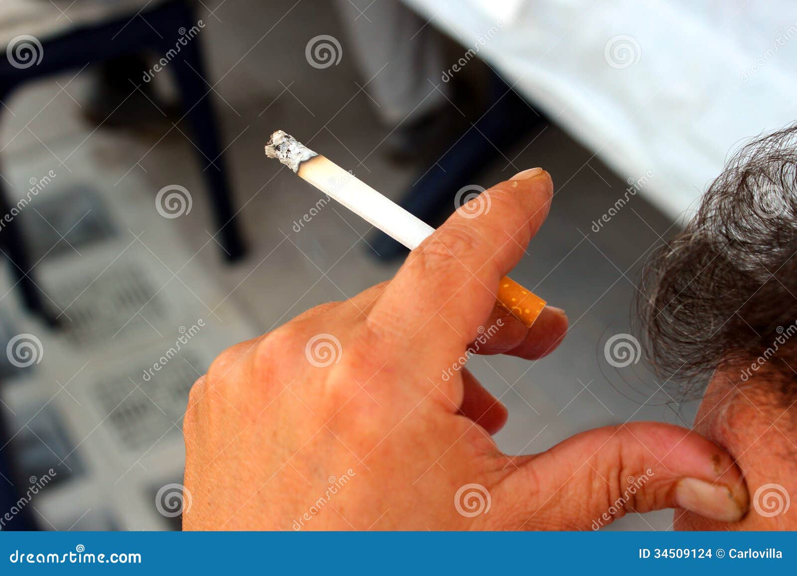 Smoking cigarette stock photo. Image of nicotine, tobacco - 34509124