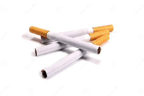 Smoking Cigarettes with Filter Isolated on White Stock Photo - Image of ...