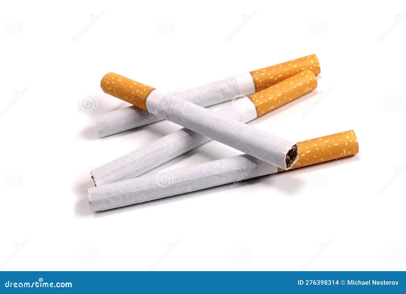 Smoking Cigarettes with Filter Isolated on White Stock Photo - Image of ...