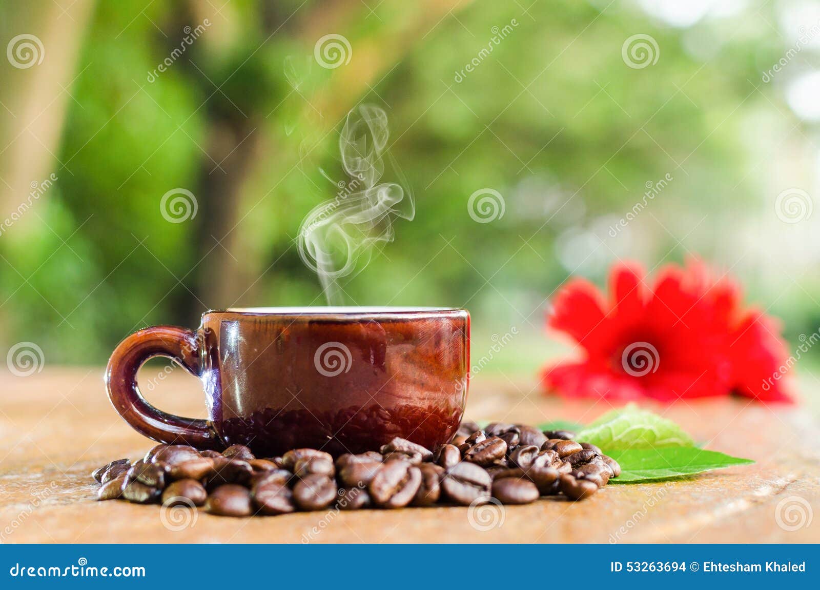 Smoking Coffee in a mug stock photo. Image of energy - 53263694