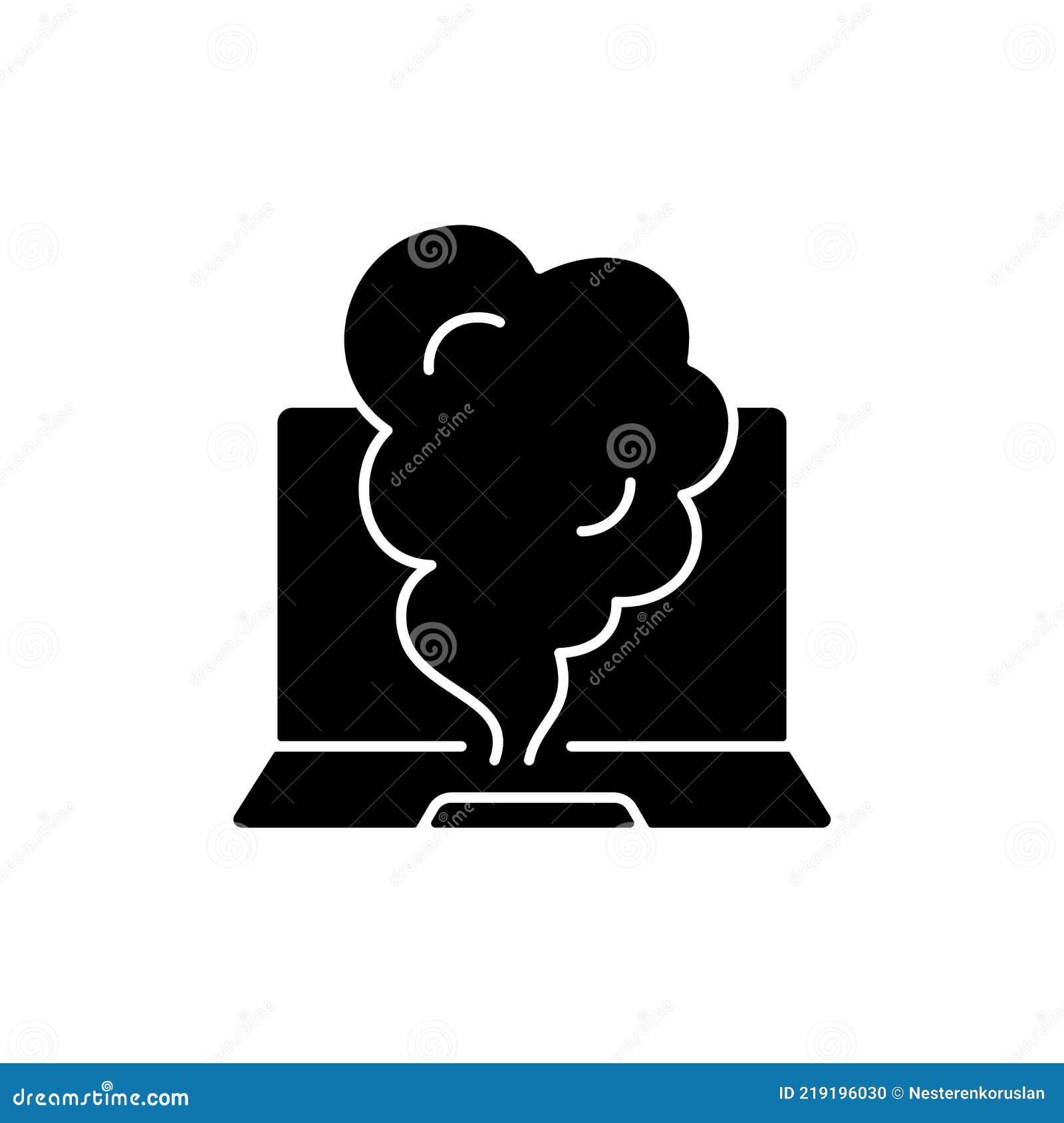 Smoking Computer Black Glyph Icon Stock Vector - Illustration of ...