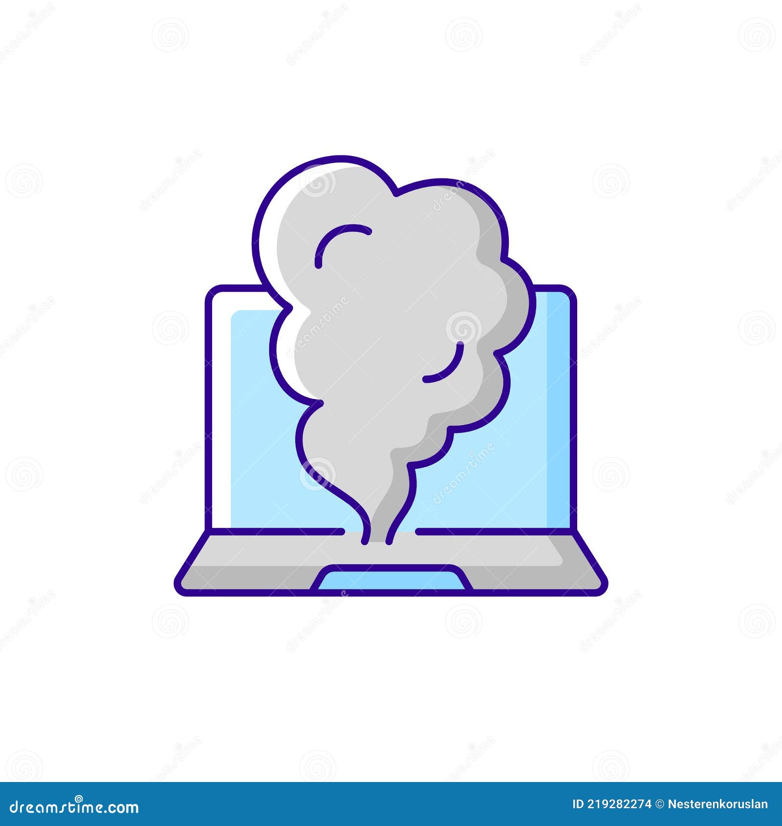 Smoking Computer RGB Color Icon Stock Vector - Illustration of ...