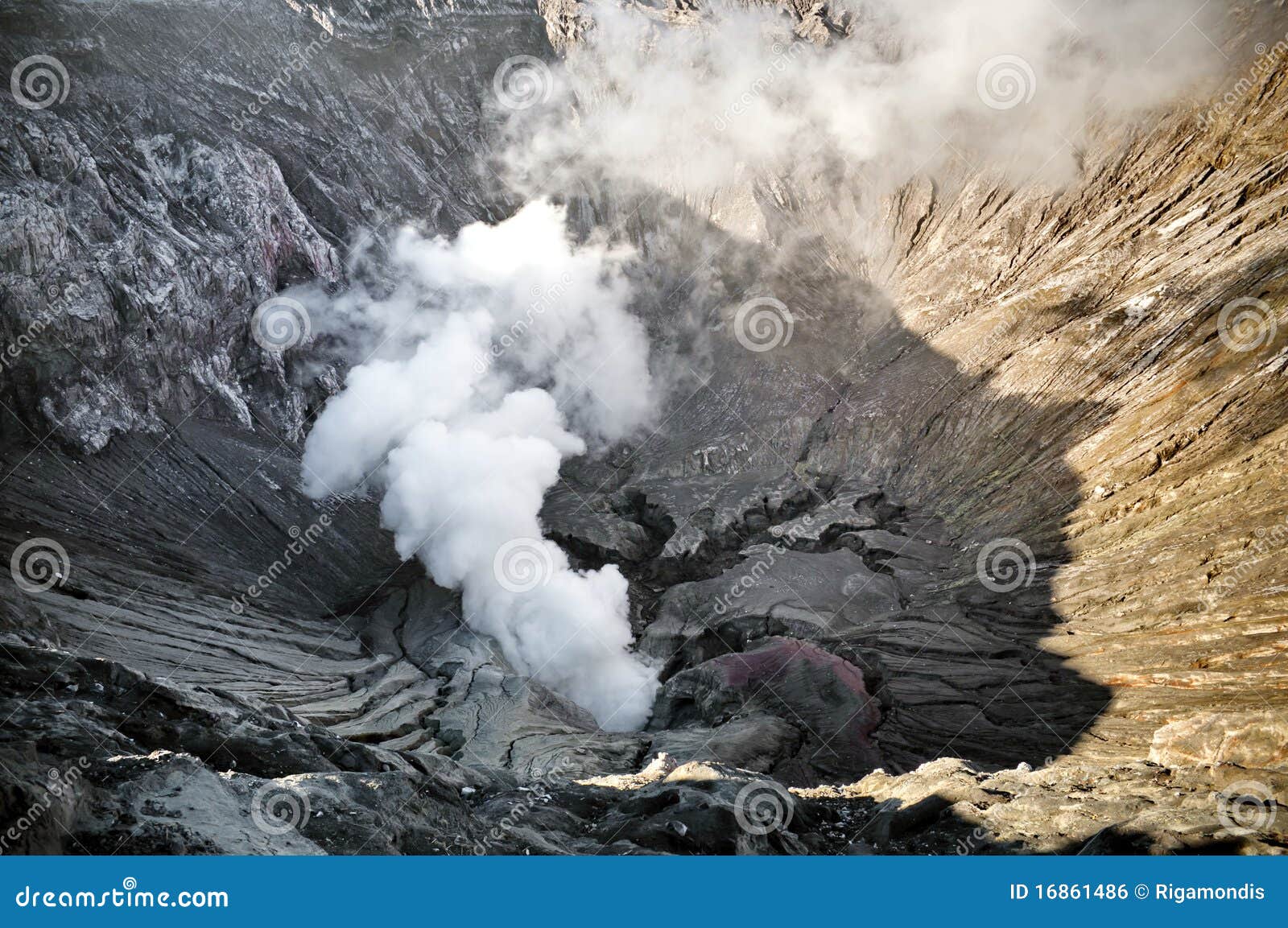Smoking creater volcano stock photo. Image of volcanic - 16861486