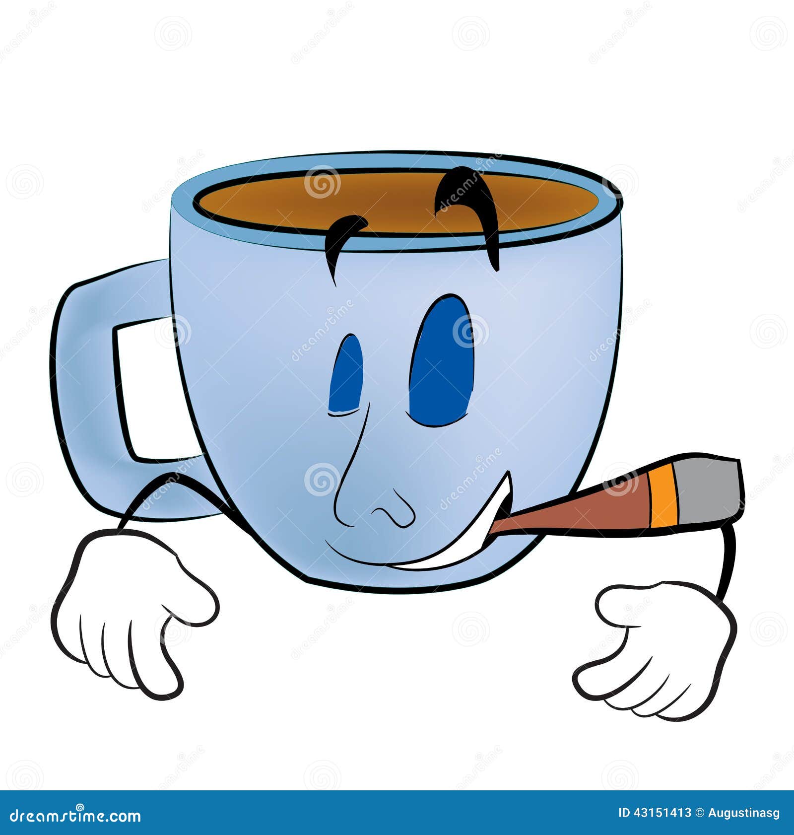 Smoking Cup of Coffee Cartoon Stock Illustration - Illustration of ...