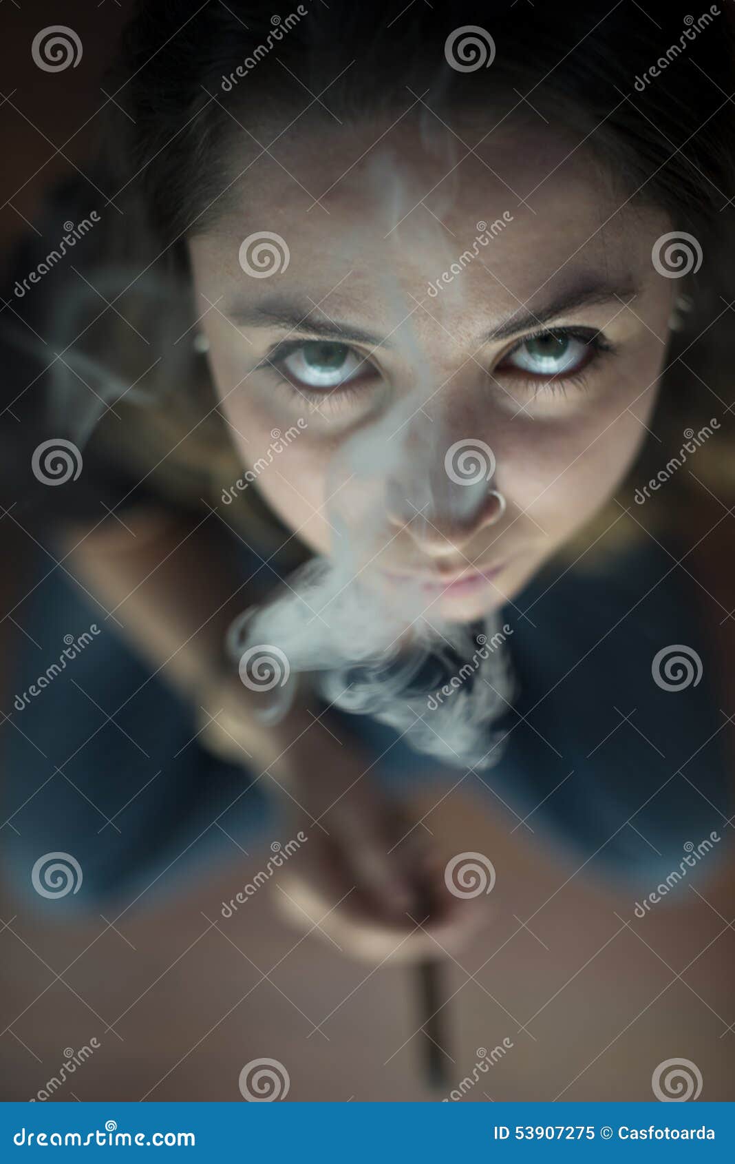 Smoking cute girl. stock image. Image of eyes, blonde - 53907275