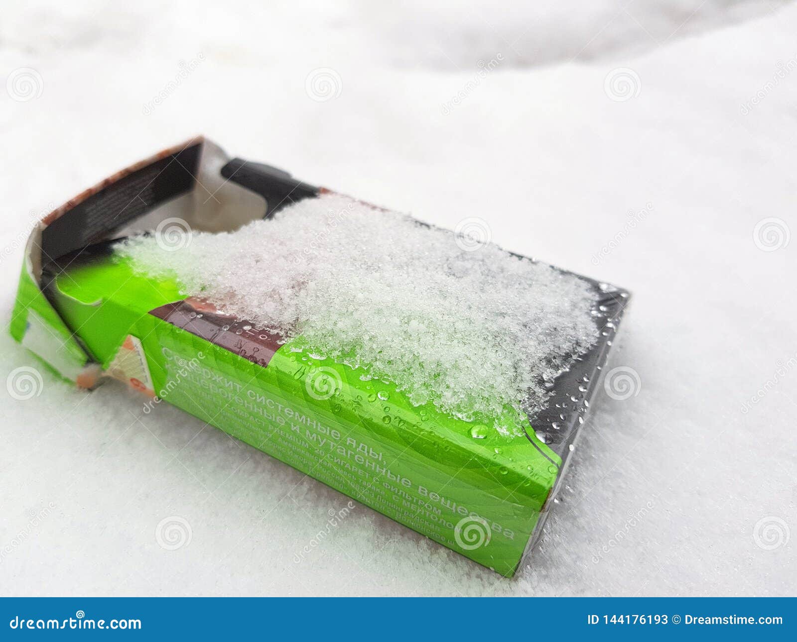 Smoking - Cigarette Pack in the Snow in Winter Stock Image - Image of ...