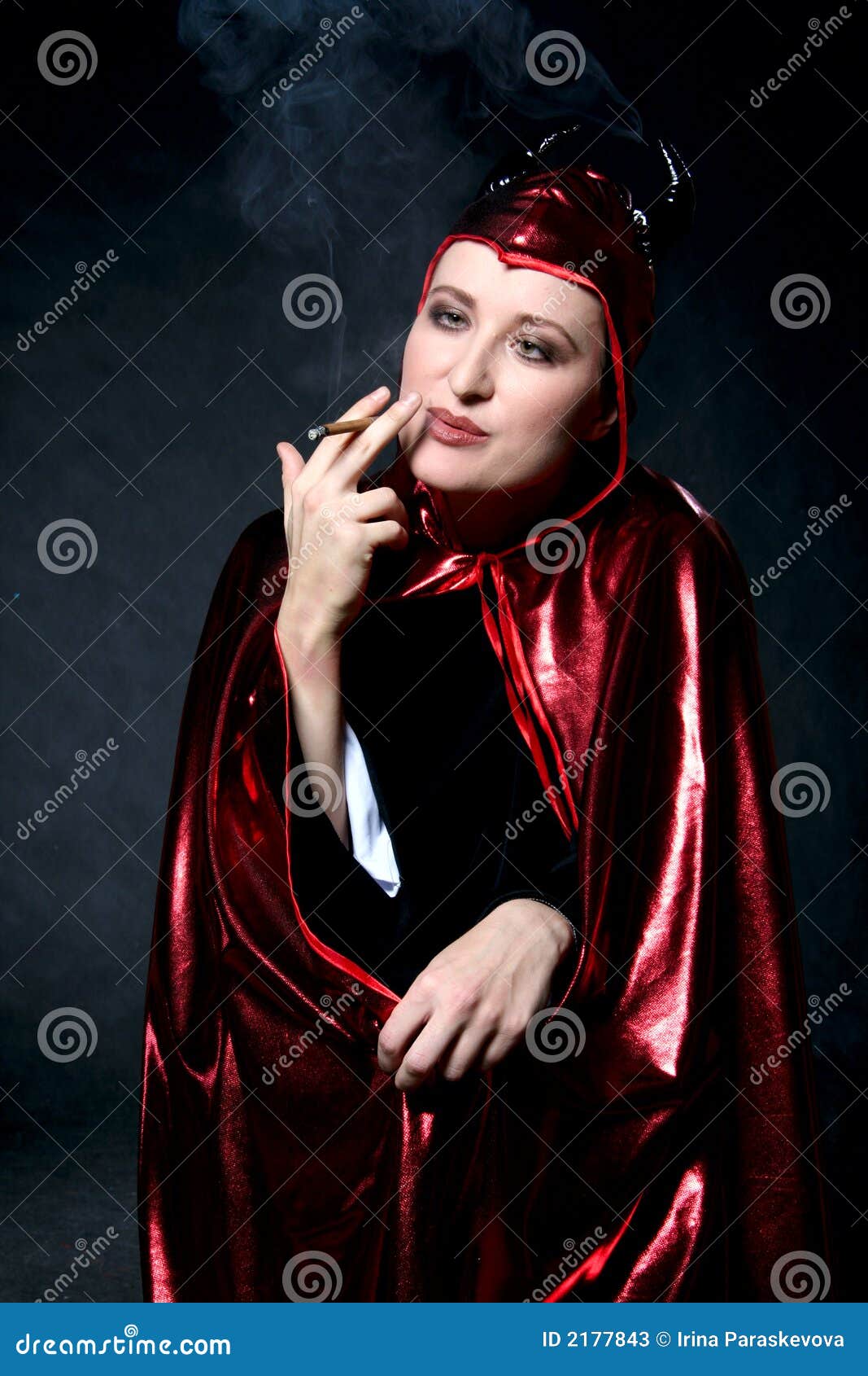 Smoking Demon stock image. Image of adult, fear, dressups - 2177843