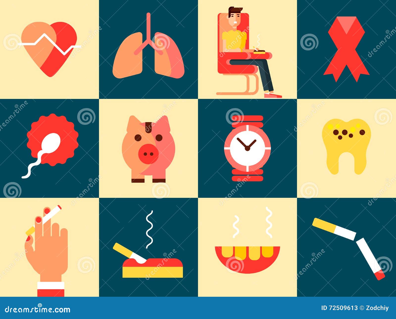 Smoking design concept set stock vector. Illustration of harm - 72509613