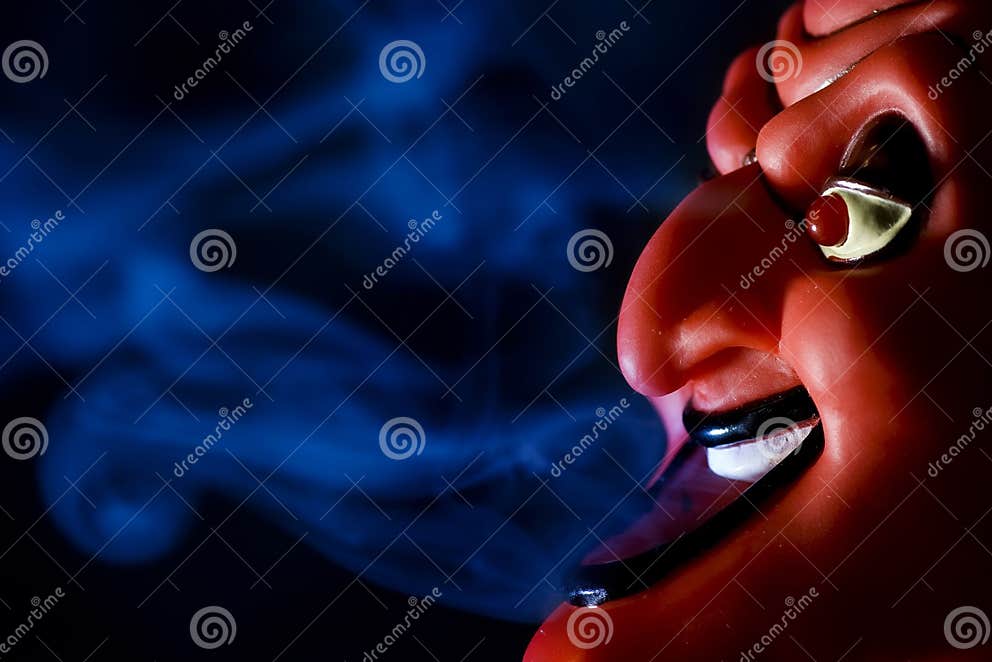 Smoking devil stock photo. Image of emotions, phantom - 78619118