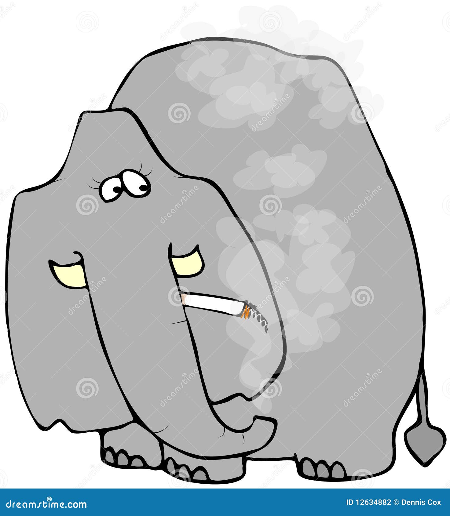 Smoking Elephant stock illustration. Illustration of smoking - 12634882