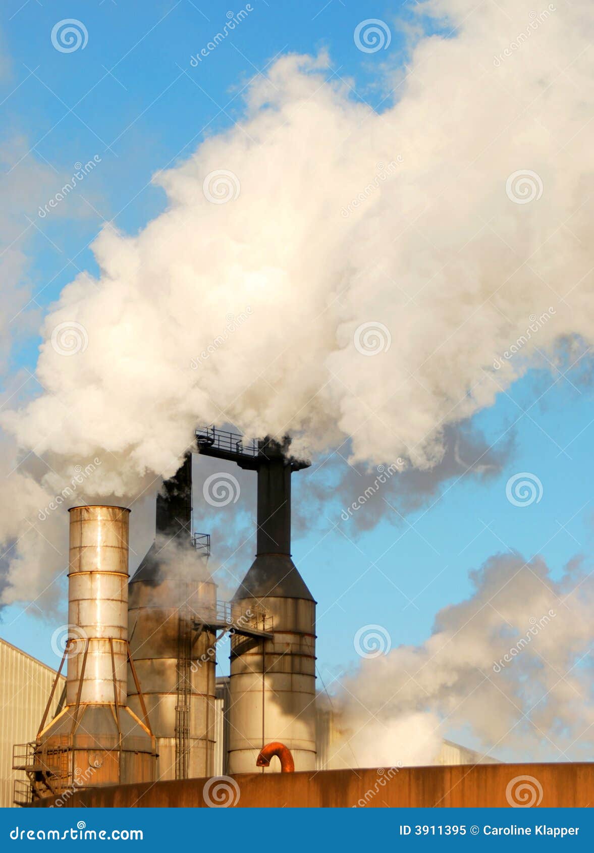 Smoking factory chimneys stock image. Image of belching - 3911395