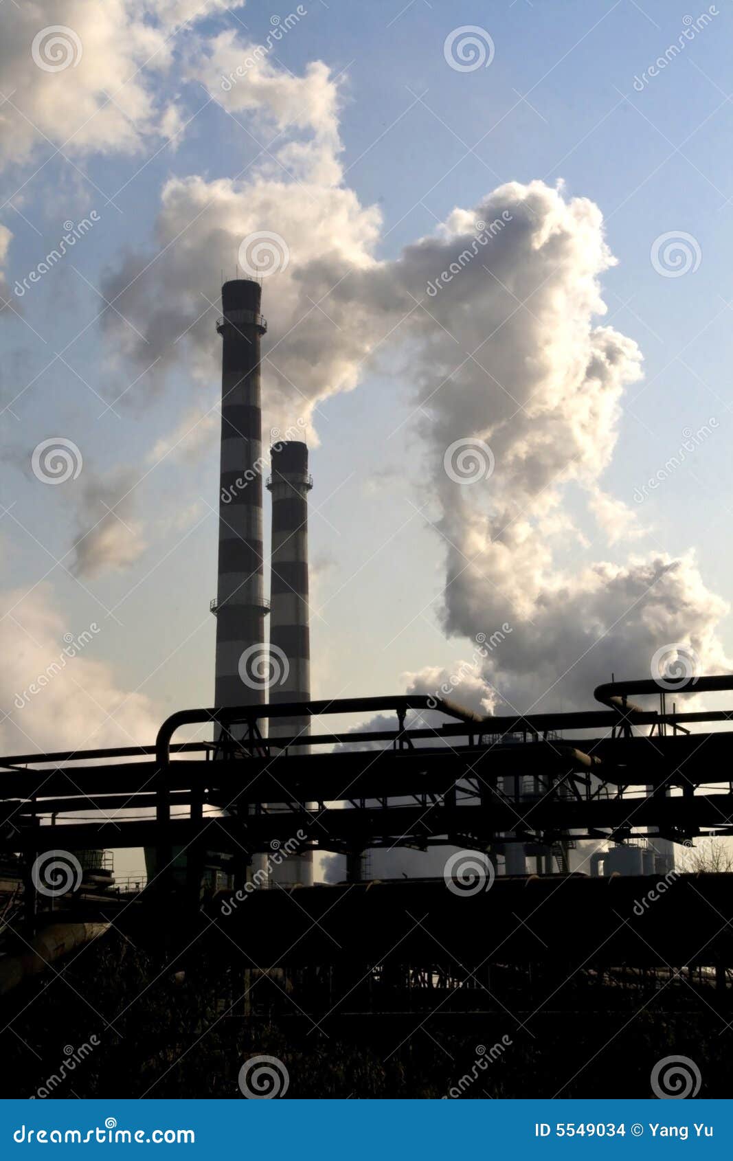 Smoking factory chimneys stock photo. Image of plant, complex - 5549034