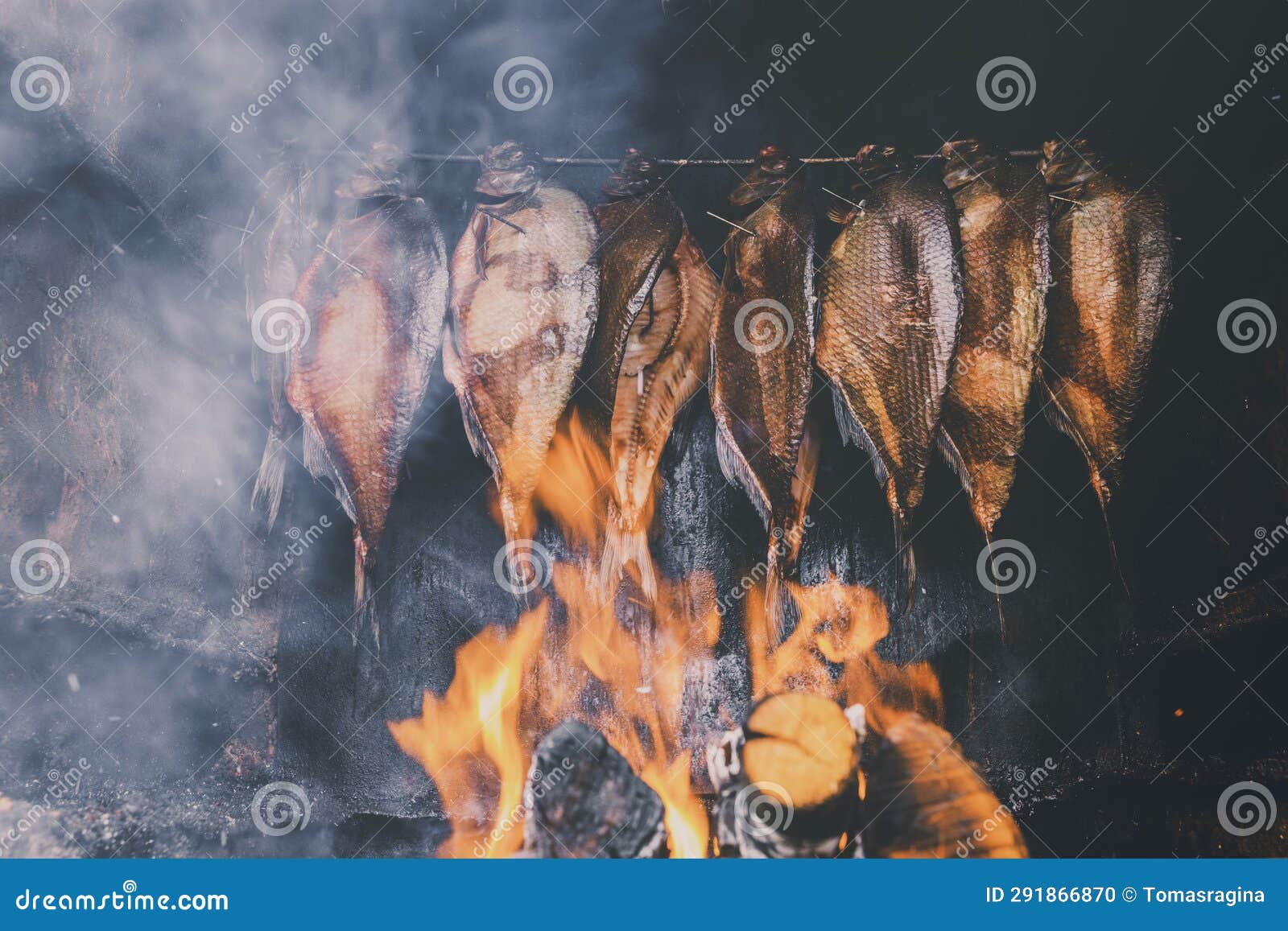 Smoking Fish in a Smokehouse. Stock Photo - Image of grilling, organic ...